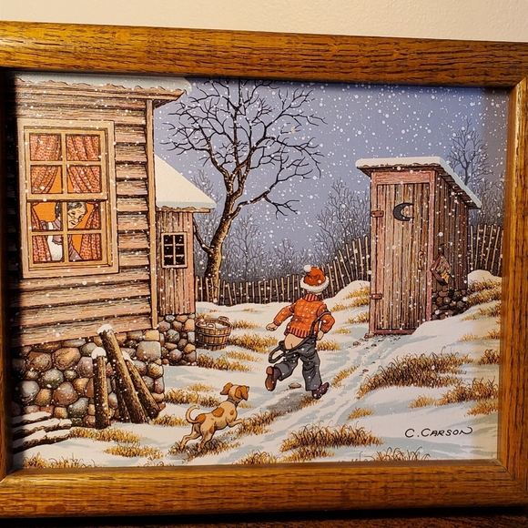 c carson | Art | C Carson Signed Print Serigraph Boy Grandmas House ...